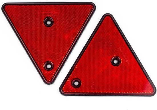 Set van 2 Zelfklevende Triangle Kat Ogen Reflectoren - Rood | bol