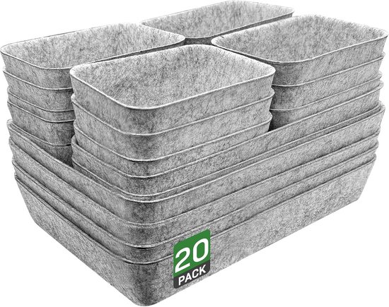 Stapelbare lade-organizers - 20-pack vilt opbergdozen voor een ...