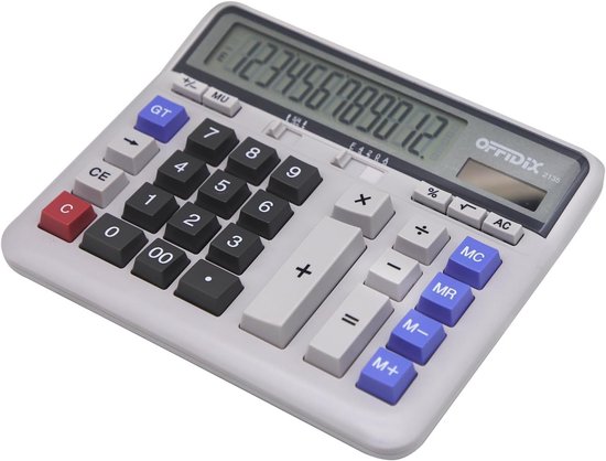 Desktop Rekenmachine met Groot LCD Display - Dual Power (Zonne-energie ...