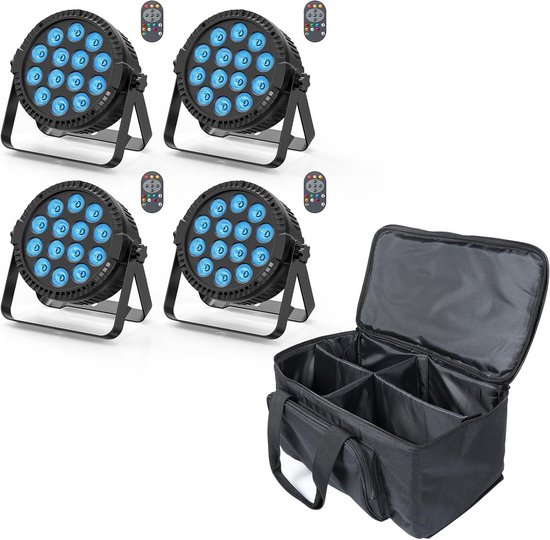 Set van 4 Krachtige RGBW DMX LED Par Spots - Professionele ...