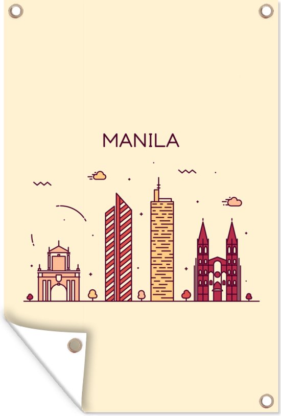 Décoration murale Manille - Philippines - Skyline - 120x180 cm - Poster ...