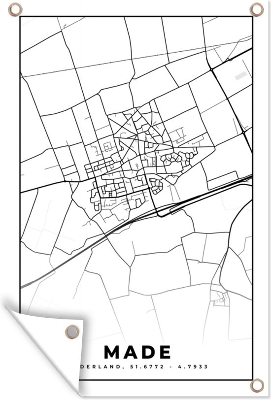 Muurdecoratie Plattegrond - Kaart - Made - Stadskaart - Nederland ...