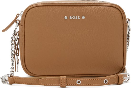 Hugo Boss BOSS Dames Crossbody tas Leer - Beige | bol.com