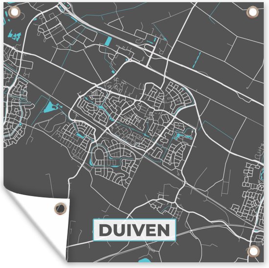 Tuin Poster Kaart Duiven Plattegrond Stadskaart 200x200 Cm Tuindoek Bol
