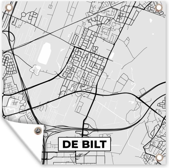 Tuin poster De Bilt - Plattegrond - Kaart - Stadskaart - 200x200 cm ...