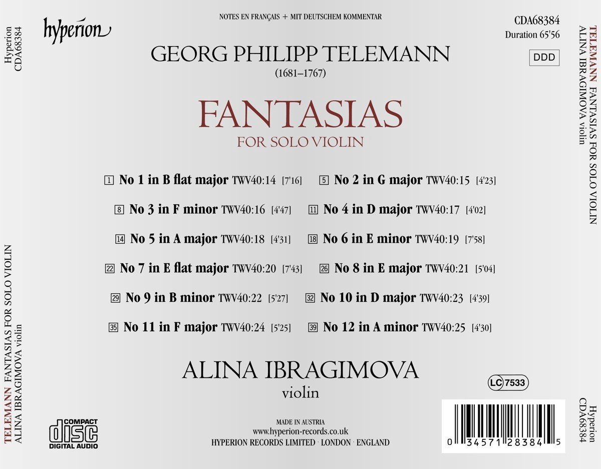 Alina Ibragimova - Telemann: Fantasias For Solo Violin (CD), Alina ...