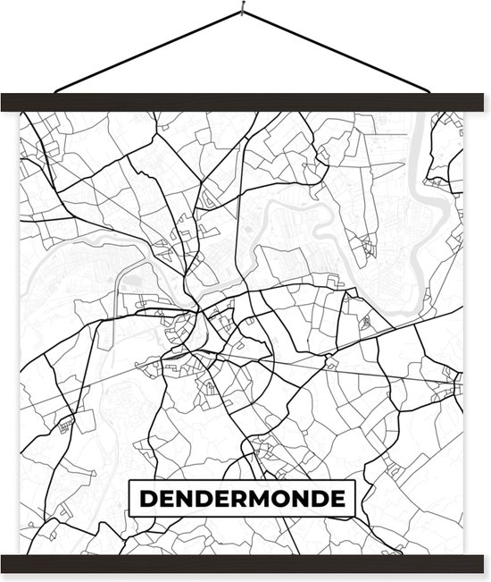 Posterhanger incl. Poster - Schoolplaat - Stadskaart – Zwart Wit ...