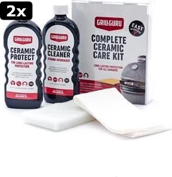 2x Grill Guru - Schoonmaak set - Kamado - Ceramics Clean Set - 2x 500ml ...