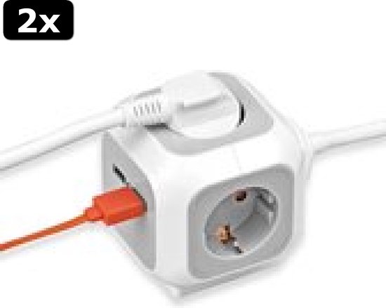 2x Brennenstuhl ALEA-Power Stekkerdoos met USB /Stekkerblok ...