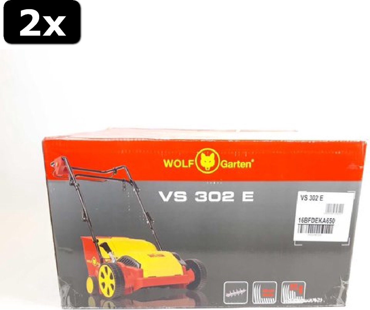 2x WOLF-Garten Elektrische verticuteermachine VS 302 E - werkbreedte 30 ...