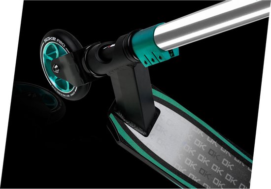 Soke Pro - Stuntstep - 360º stuur - 68,5x50x85 cm - turquoise zilver ...