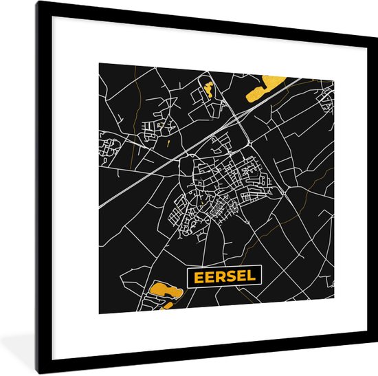 Fotolijst incl. Poster - Plattegrond - Goud - Eersel - Kaart ...