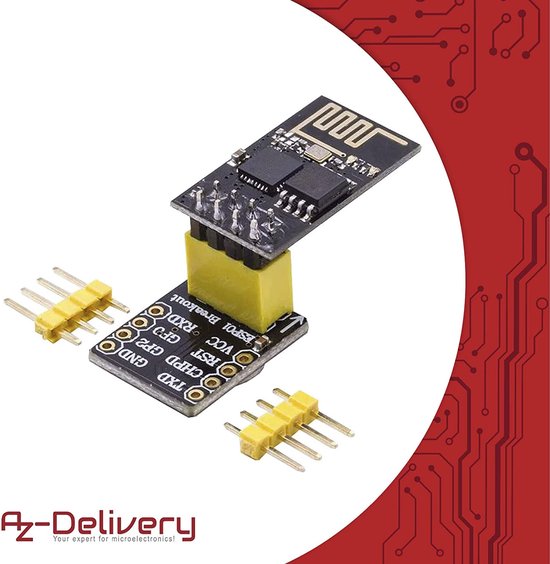 AZDelivery ESP8266-01S ESP-01 Wlan WiFi Module met Breadboard Adapter compatibel met... | bol
