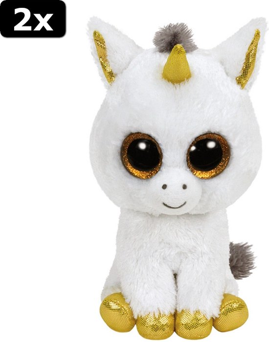 2x Ty Beanie Witte Eenhoorn Pegasus Knuffel 15cm | bol.com