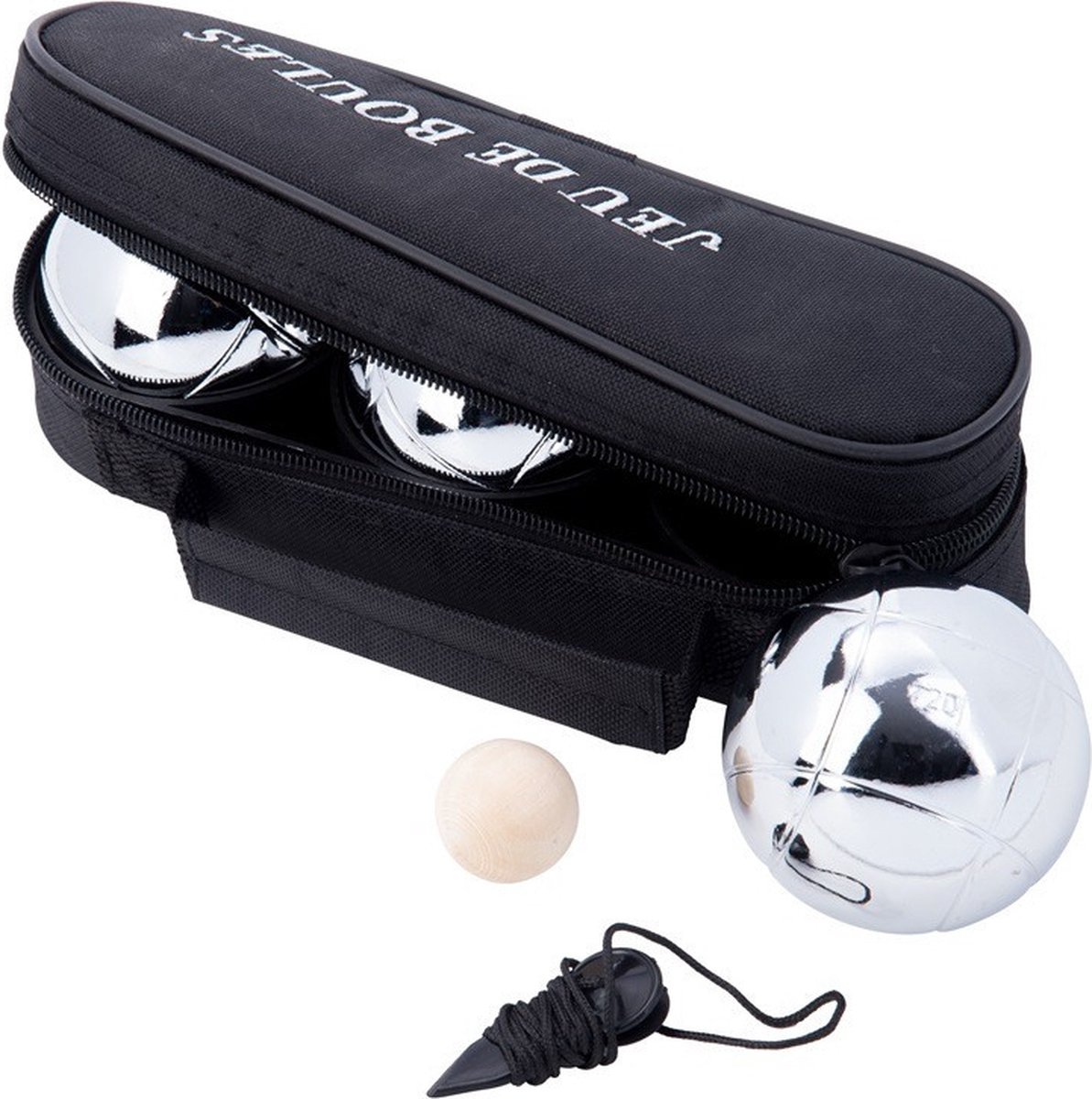 Set van 2x stuks jeu de boules set 3 ballen/1 but in draagtas ...
