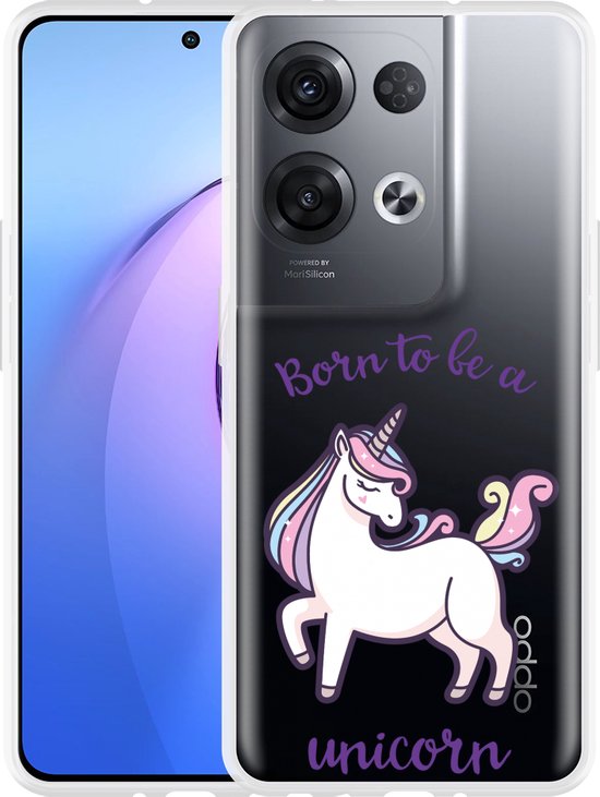 Hoesje geschikt voor Oppo Reno8 Pro Born to be a Unicorn | bol