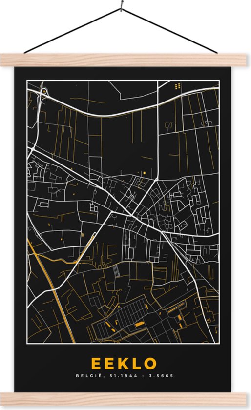 Posterhanger incl. Poster - Schoolplaat - Plattegrond - Goud - Kaart ...