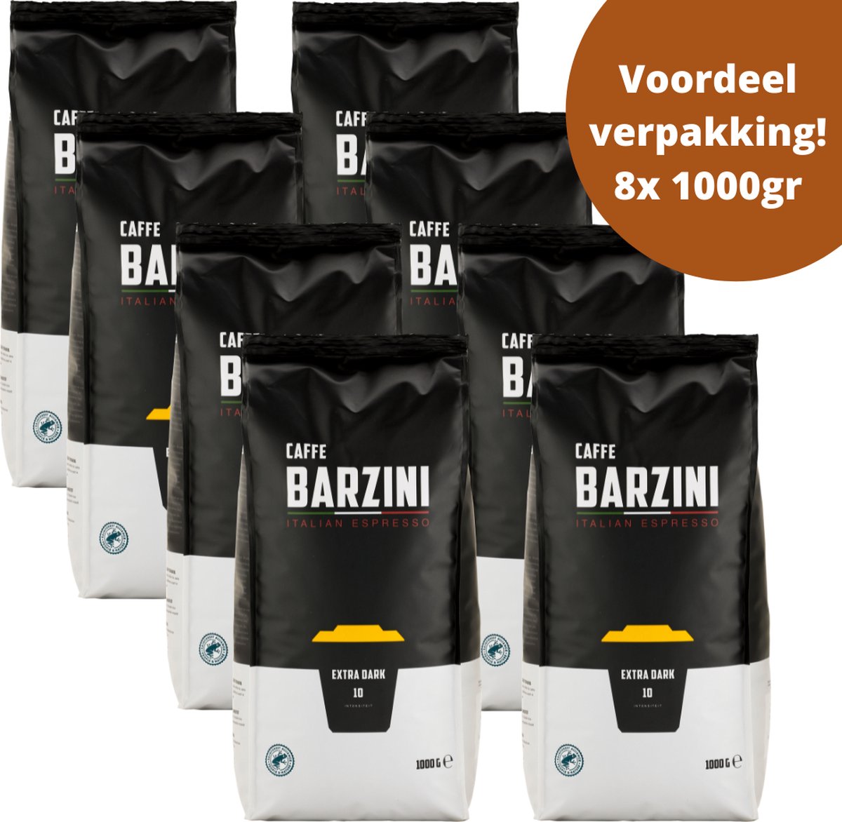 Barzini Extra Dark Koffiebonen - Rainforest Alliance - Sterke ...