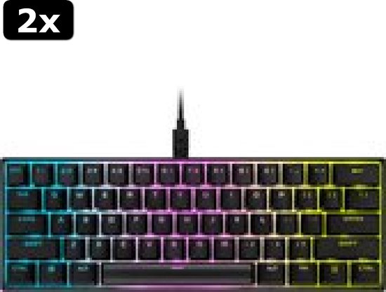 2x Corsair Gaming RGB Mini Clavier Gamer Mécanique Qwerty 60% - Cherry ...
