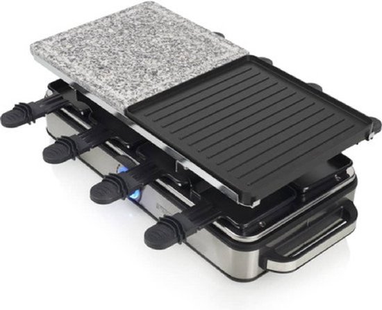 Princess 162635 Gourmetstel - Raclette 8 Steen en Grill Deluxe ‚Äì RVS ...