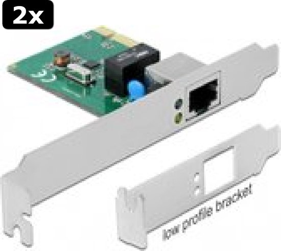 2x DeLOCK Gigabit LAN PCI-Express kaart met 1 RJ45 poort (RTL8111) | bol