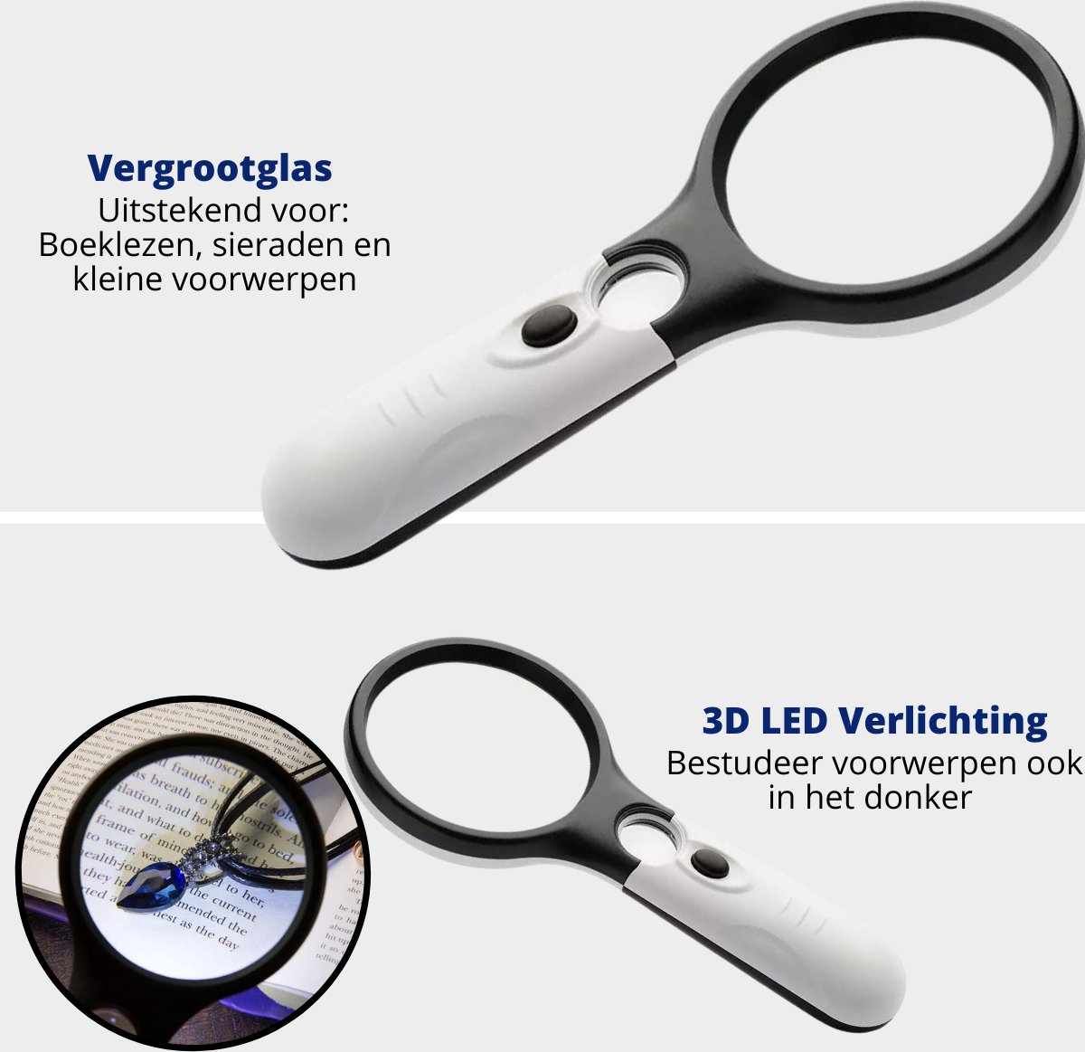 AdroitGoods Vergrootglas / Loep met LED verlichting - Handloep - 25x ...