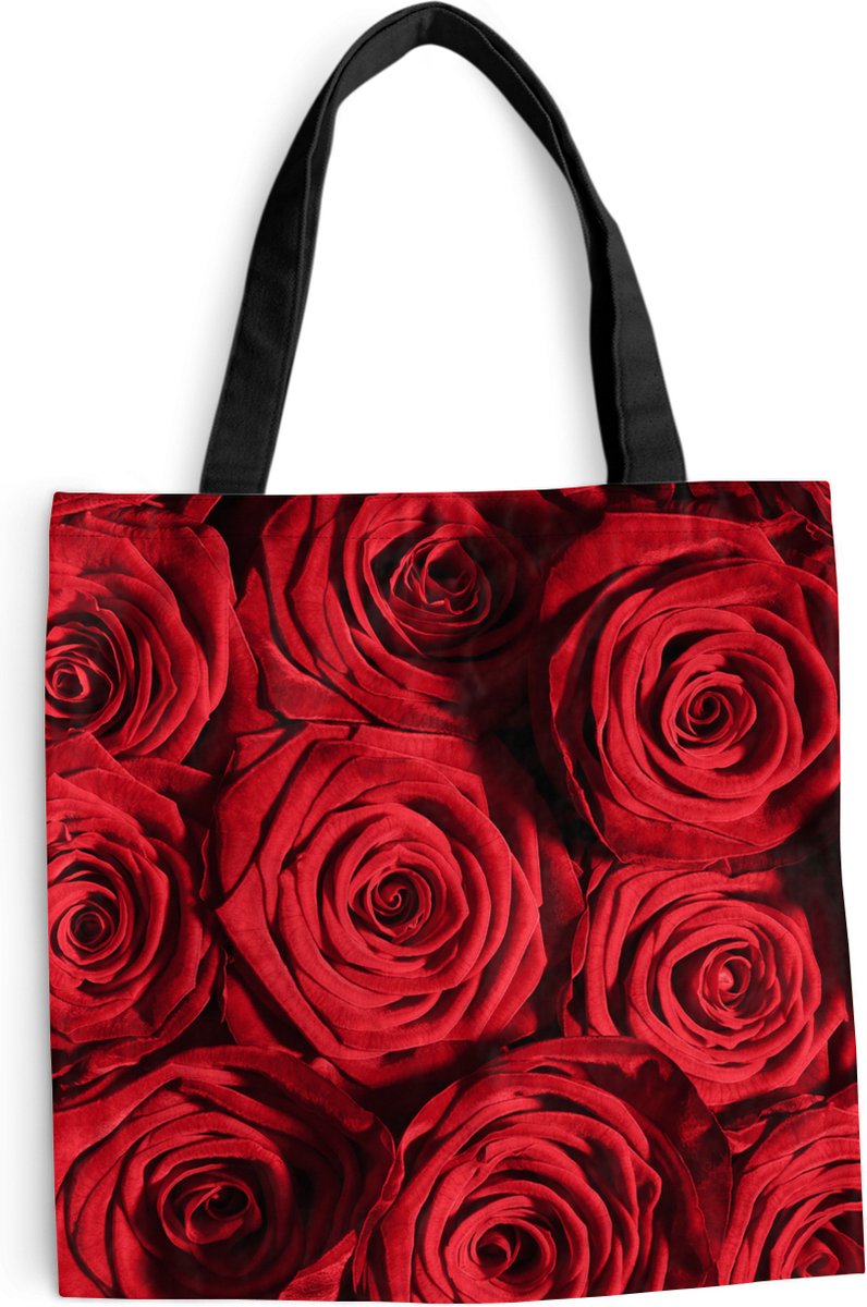 Schoudertas - Strandtas - Shopper Rozen - Roos - Rood - 40x40 cm ...
