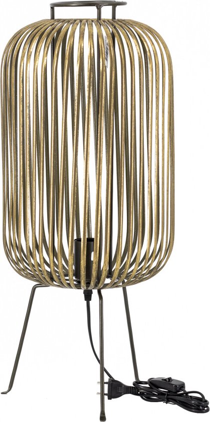 Staande lamp - goud - metalen staande lamp - 28x28x64cm | bol.com