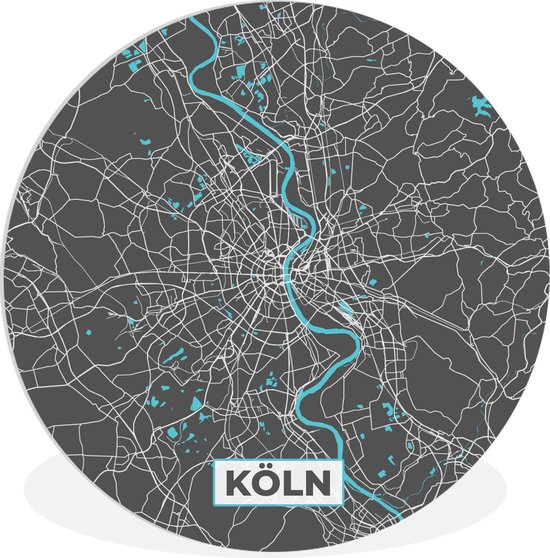 Wall Circle - Wall Circle Indoor - Cologne - Plan de la ville - Blauw - Plan d'étage -... | bol.com