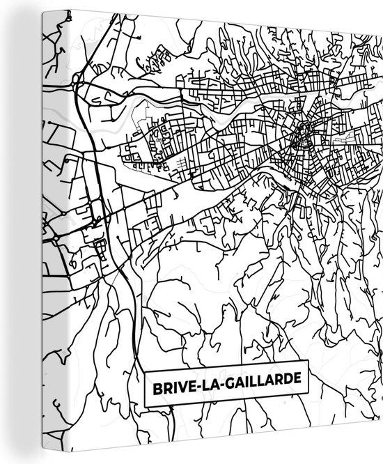 Impression sur Toile Plan de Ville - Plan - Brive-la-Gaillarde - Carte ...