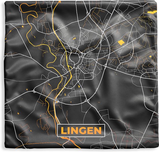 Kussenhoes 60x60 cm - Stadskaart – Plattegrond – Duitsland – Goud ...