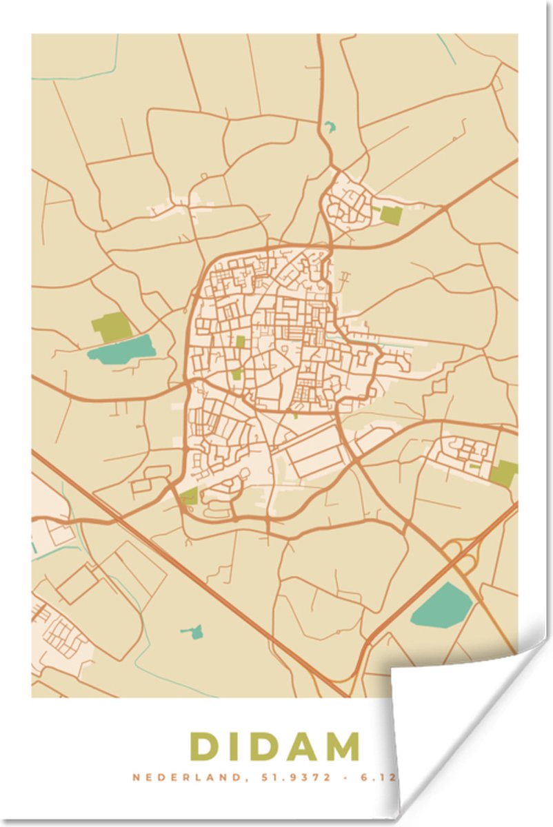 Poster Didam - Stadskaart - Plattegrond - Kaart - 20x30 cm | bol.com