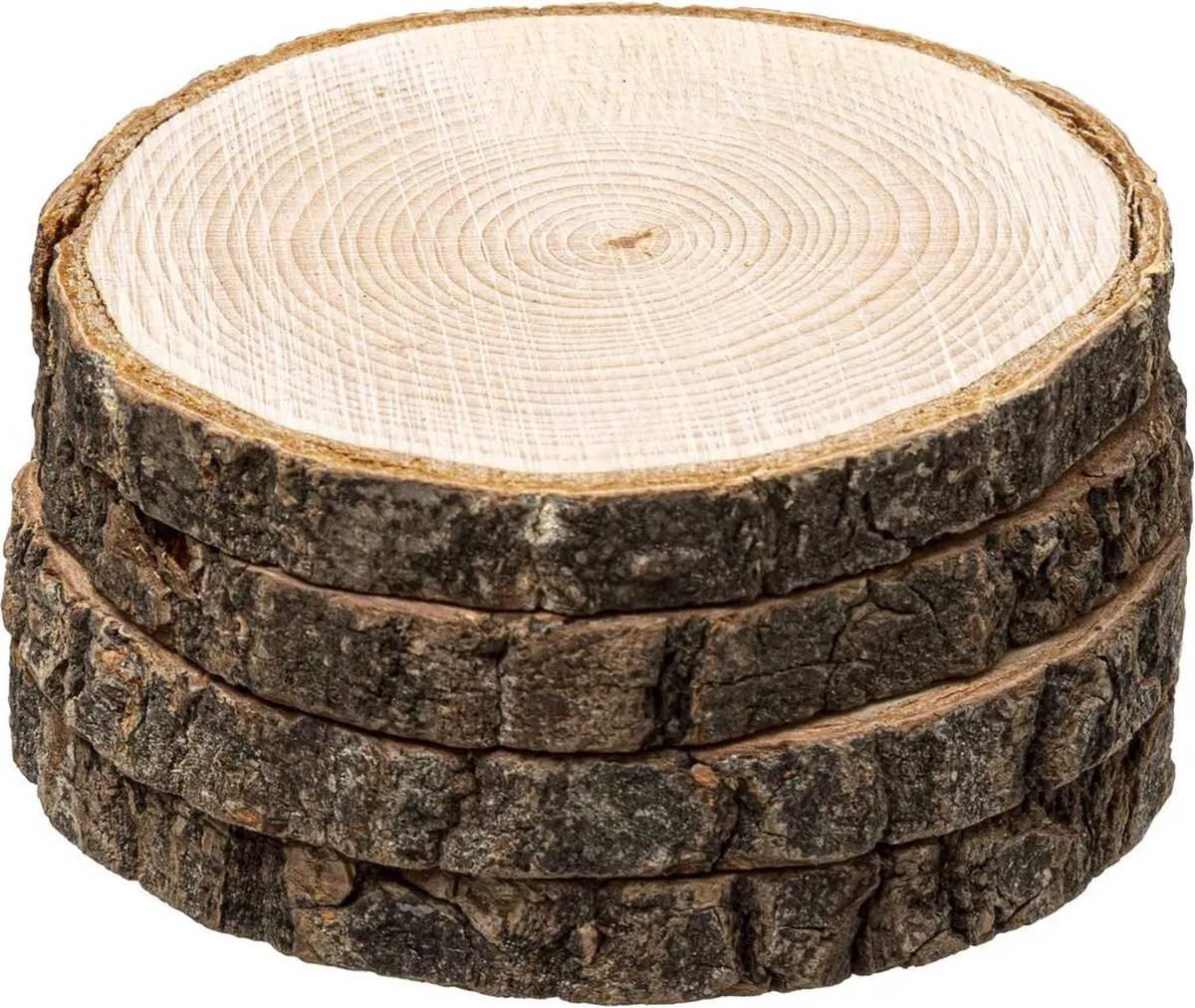 Set van 16x ronde onderzetters voor glazen D10 cm hout | bol.com
