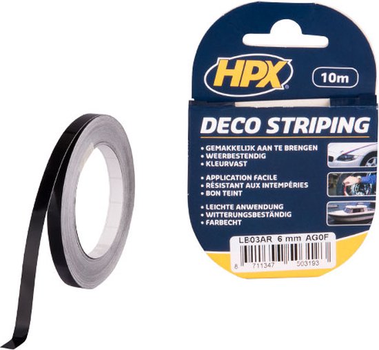 HPX zelfklevende deco striping - zilver - 9 mm x 10 m | bol