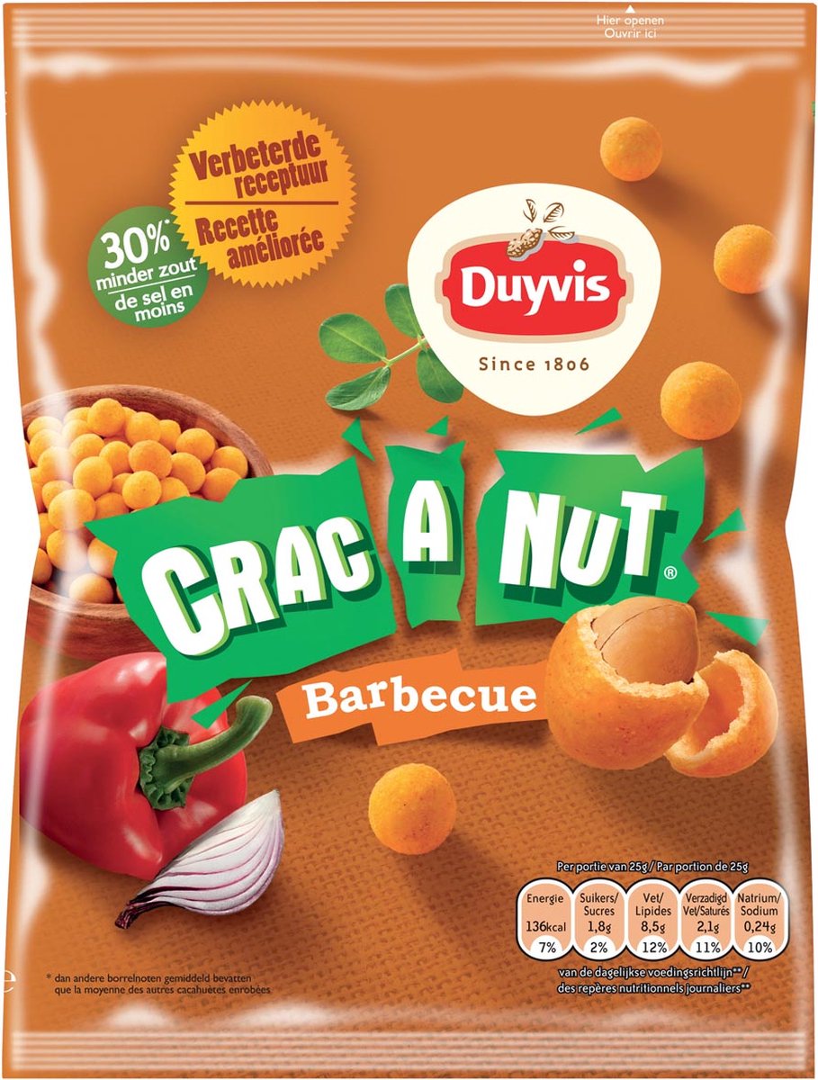 Duyvis Nuts Crac A Nut barbecue, sachet de 200 grammes | bol.com