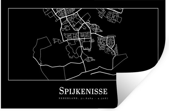 Muurstickers - Spijkenisse - Kaart - Stadskaart - Plattegrond - 30x20 ...