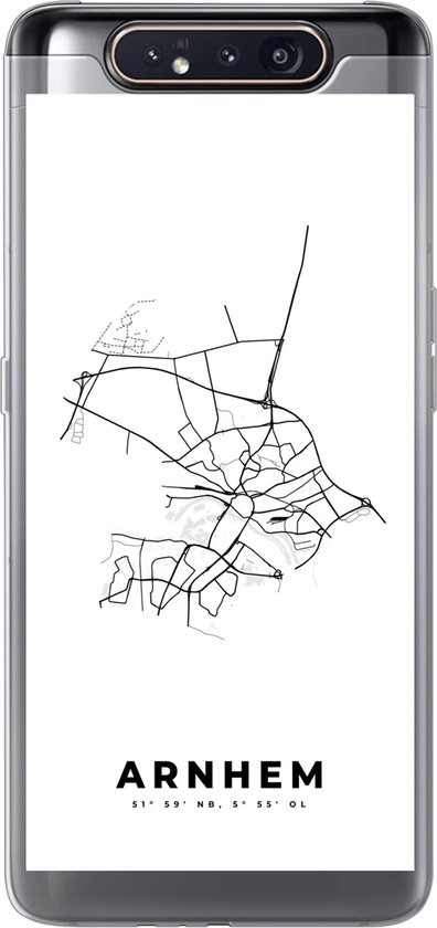 Samsung Galaxy A80 hoesje - Plattegrond – Arnhem – Zwart Wit ...