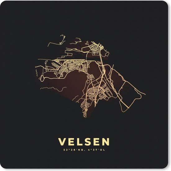 Muismat - Velsen - Kaart - Stadskaart - Plattegrond - 20x20 cm | bol.com