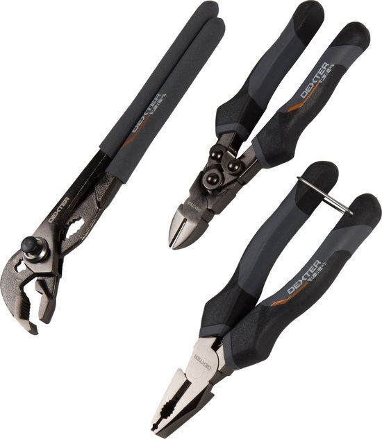 DEXTER - Set van 3 precisietangen: 1 universele tang + 1 zijkniptang ...