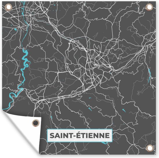 Tuin poster Saint-Étienne - Frankrijk - Plattegrond - Kaart ...