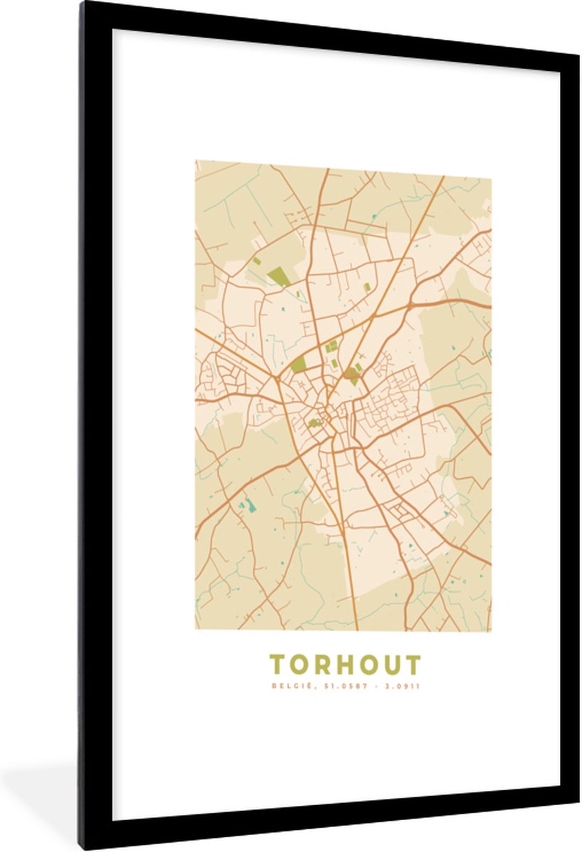 Fotolijst incl. Poster - Plattegrond - Stadskaart - Kaart - Torhout ...
