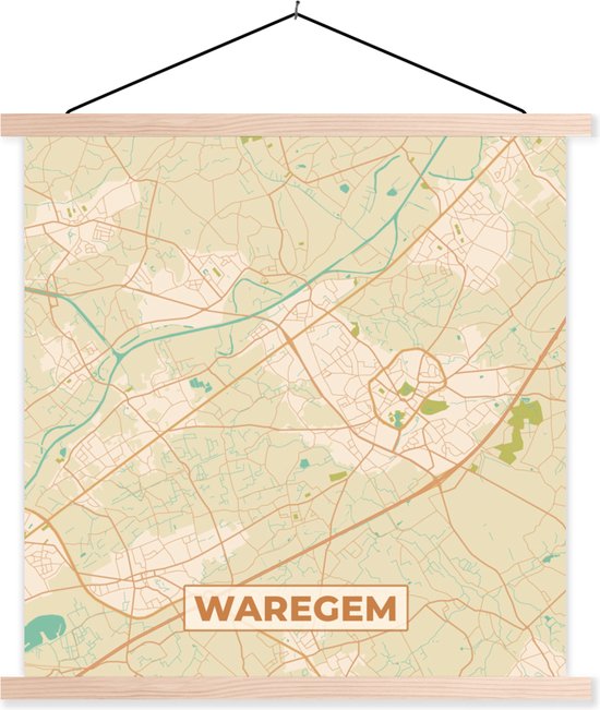 Posterhanger incl. Poster - Schoolplaat - Plattegrond - Vintage - Kaart ...