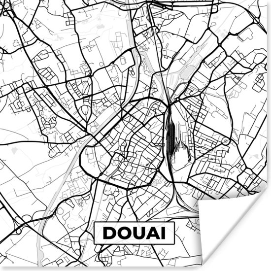 Affiche France - Douai - Plan de ville - Plan - Carte - Zwart et blanc ...