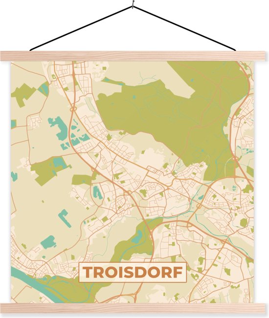 Schoolplaat - Troisdorf - Vintage - Kaart - Plattegrond - Stadskaart ...