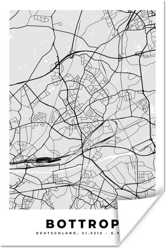 Poster Duitsland - Plattegrond - Kaart - Bottrop - Stadskaart - 40x60 ...