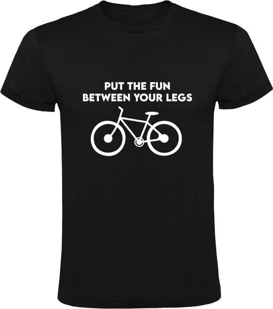 Put the fun between your legs Heren T-shirt | fietsen | fiets ...