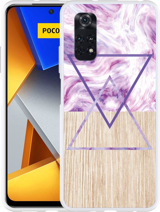 Xiaomi Poco M4 Pro Hoesje Color Paint Wood Art - Designed by Cazy | bol