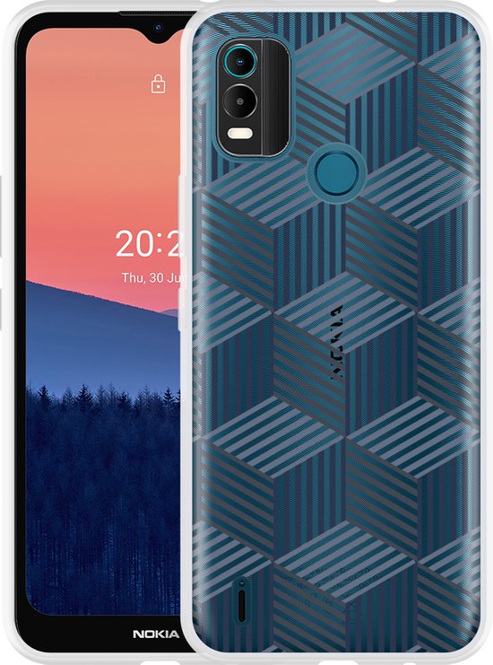 Nokia C21 Plus Hoesje Isometric Pattern - Designed by Cazy | bol.com