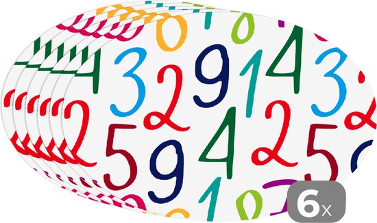 Placemats ovaal - Onderleggers - Ovale placemats - Cijfers - Abstract ...