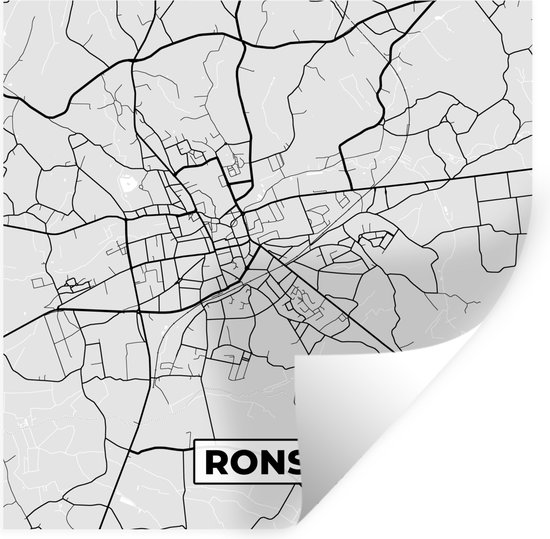 Muurstickers - Sticker Folie - Zwart Wit – België – Plattegrond ...